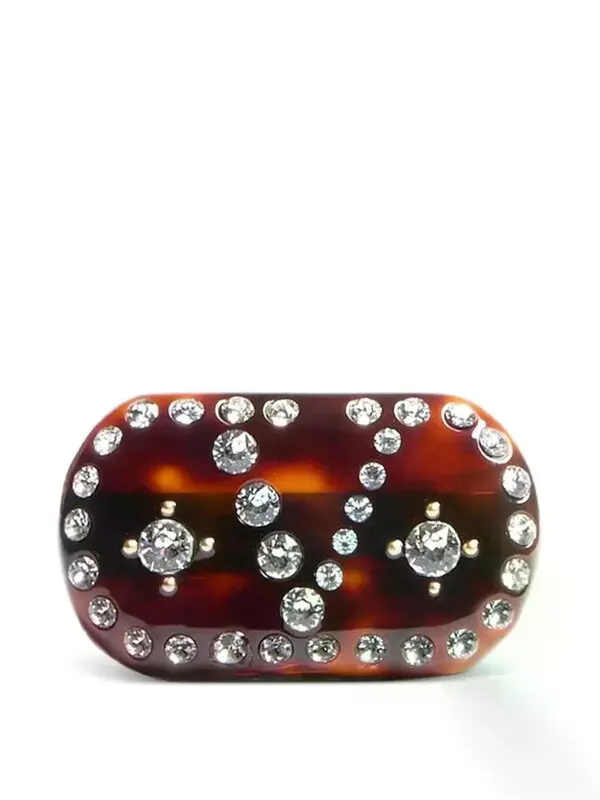 Valentino Garavani Vlogo Signature Hair Clip - Brown