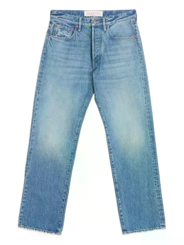 Valentino Garavani Logo-patch Jeans - Blue