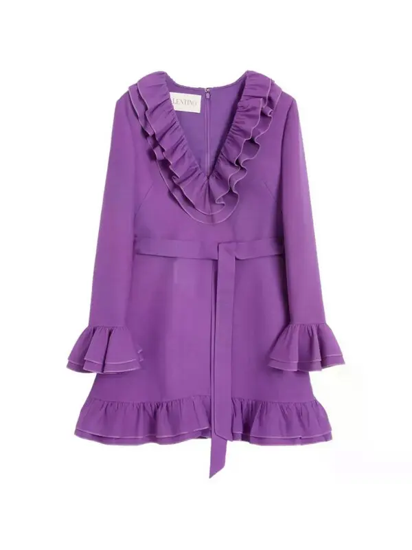 Valentino Garavani Crepe Couture Mini Dress - Purple