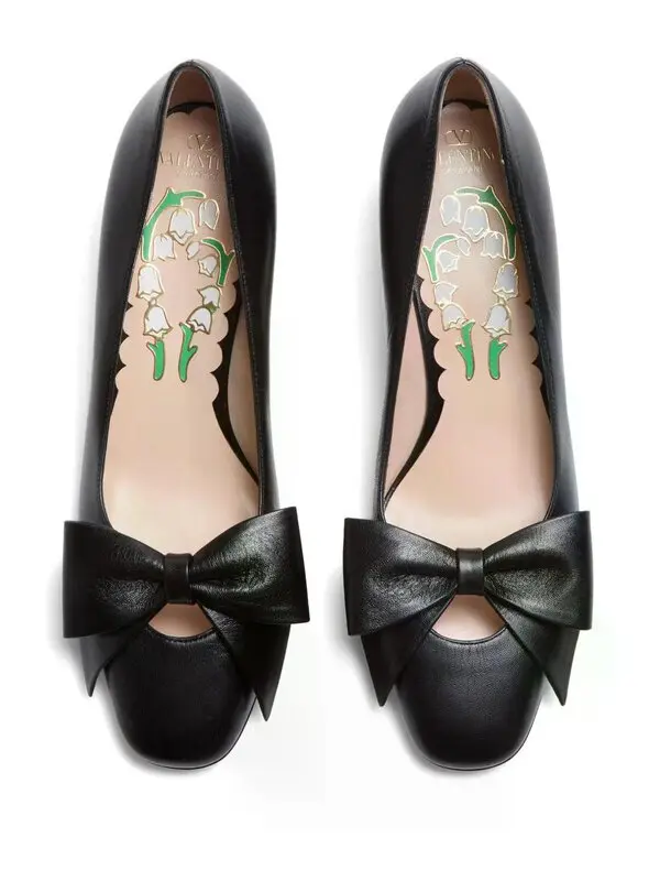 Valentino Garavani Kidskin Bow Pumps - Black