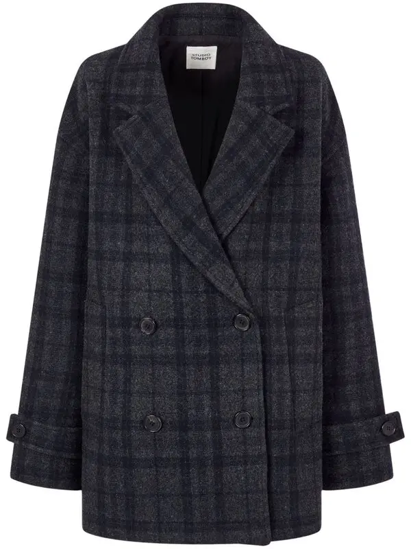 STUDIO TOMBOY Checked Wool Blend Coat