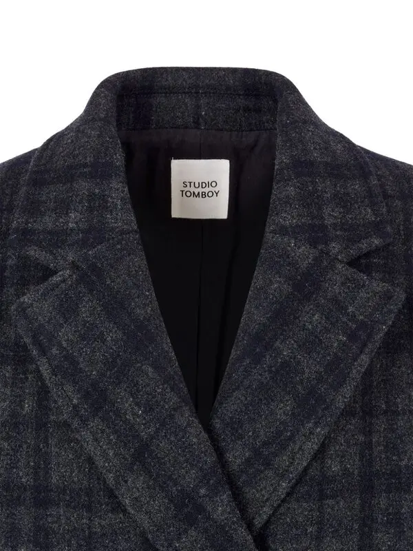 STUDIO TOMBOY Checked Wool Blend Coat