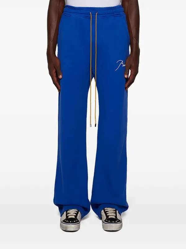 Rhude Fleece Drawstring Track Pants - Blue