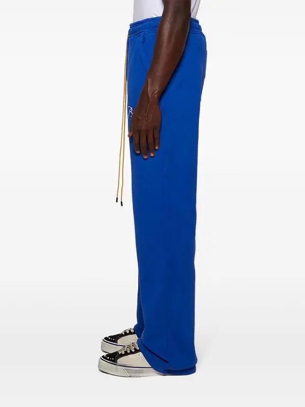 Rhude Fleece Drawstring Track Pants - Blue