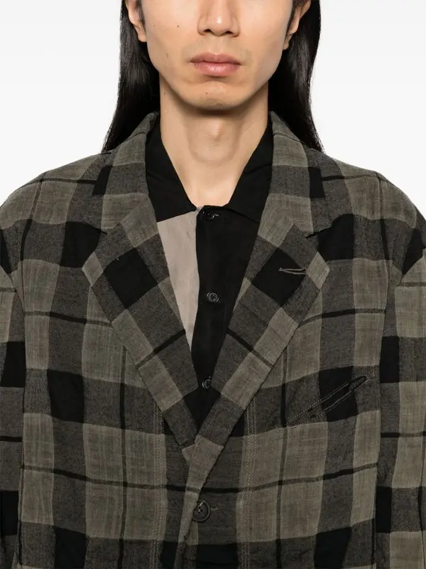 ZIGGY CHEN Check Pattern Blazer