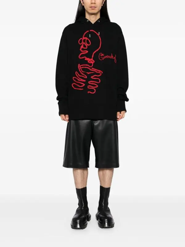 Givenchy Graphic Embroidered Hooded Sweatshirt
