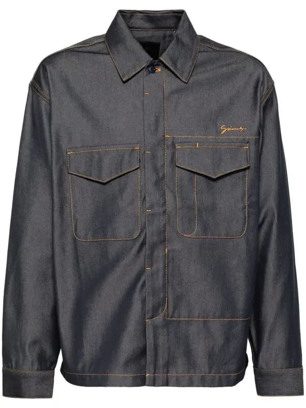 Givenchy Embroidered Denim Shirt - Blue