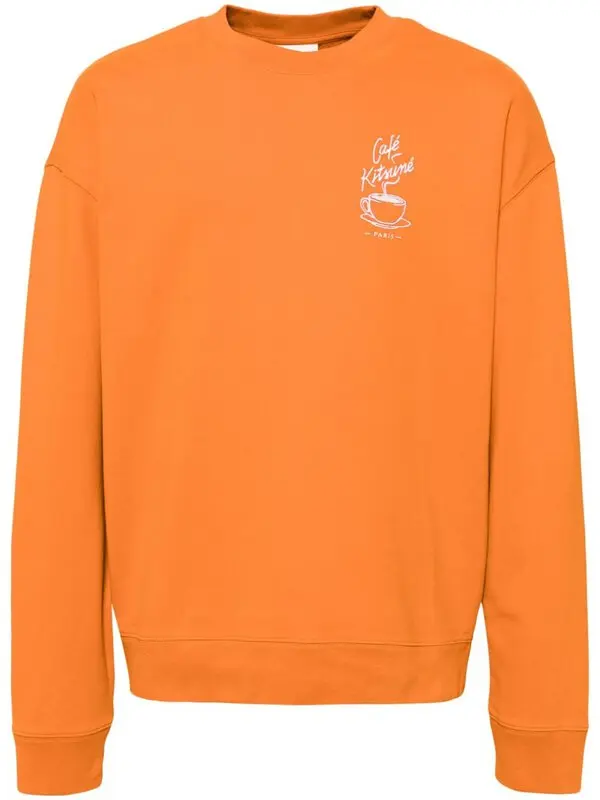 CAFÉ KITSUNÉ Logo-embroidered Sweatshirt