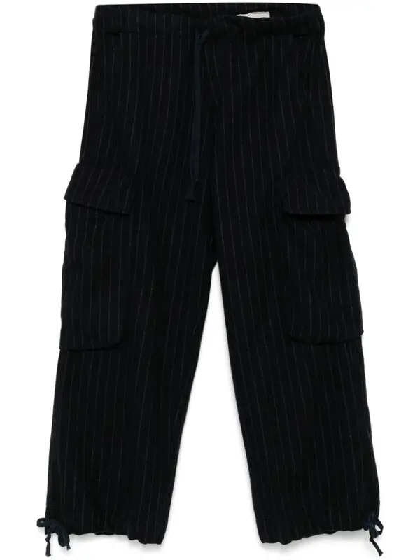 GREG LAUREN Pinstriped Wide Leg Trousers
