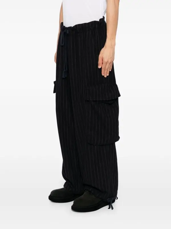 GREG LAUREN Pinstriped Wide Leg Trousers