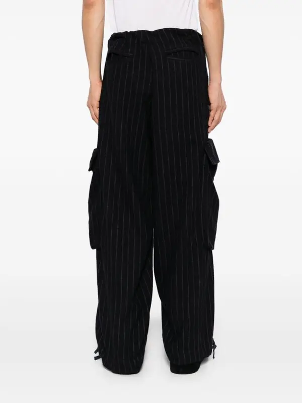 GREG LAUREN Pinstriped Wide Leg Trousers