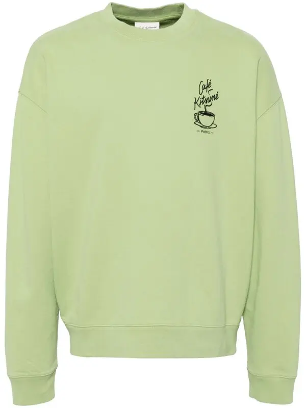 CAFÉ KITSUNÉ Logo-embroidered Sweatshirt