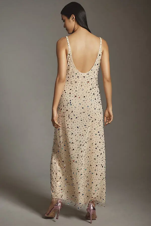 Let Me Be Bejeweled Mesh Maxi Dress In Multicolor - 73% Off | Editorialist