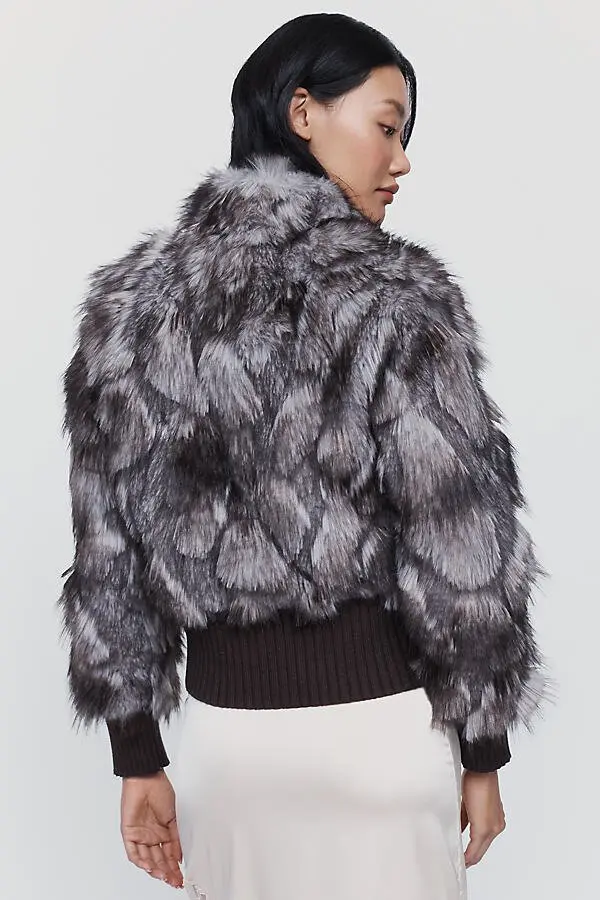 Maeve Faux-fur Cropped Jacket