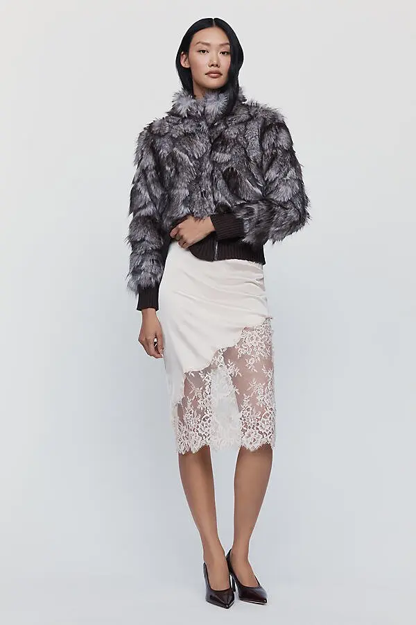 Maeve Faux-fur Cropped Jacket