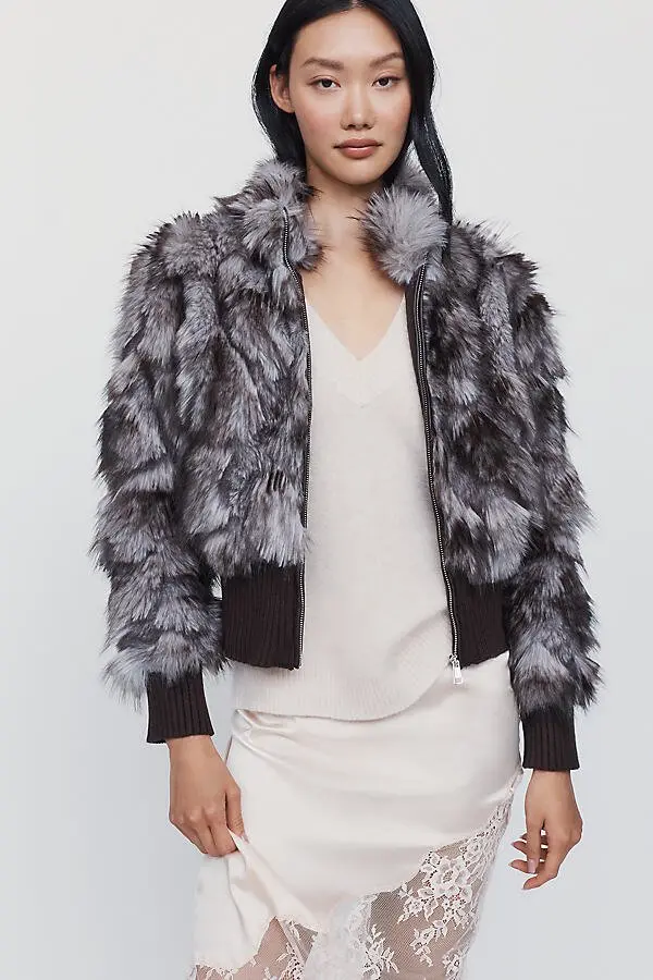Maeve Faux-fur Cropped Jacket