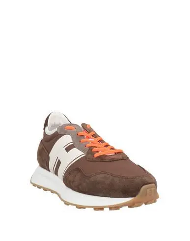 Hogan Leather And Textile Sneakers - Brown