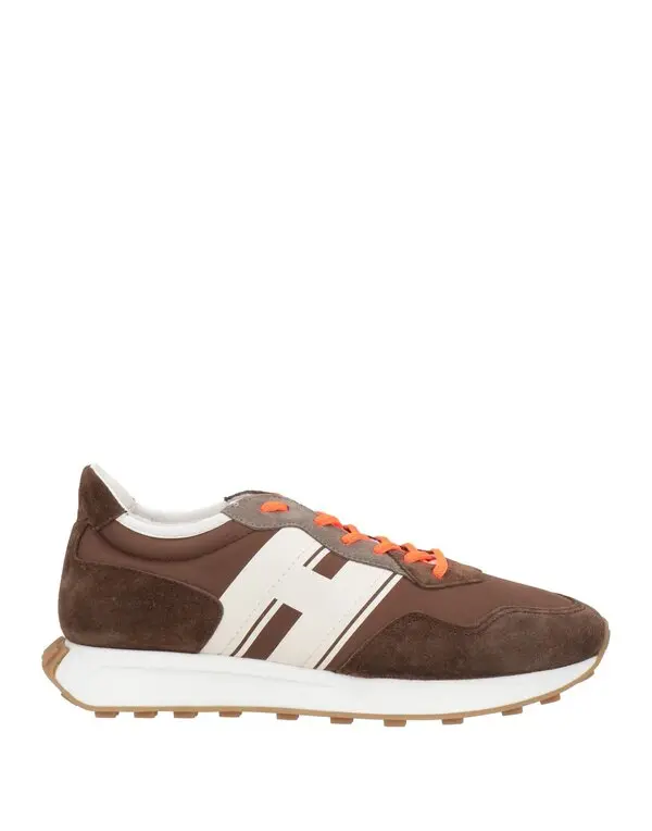 Hogan Leather And Textile Sneakers - Brown