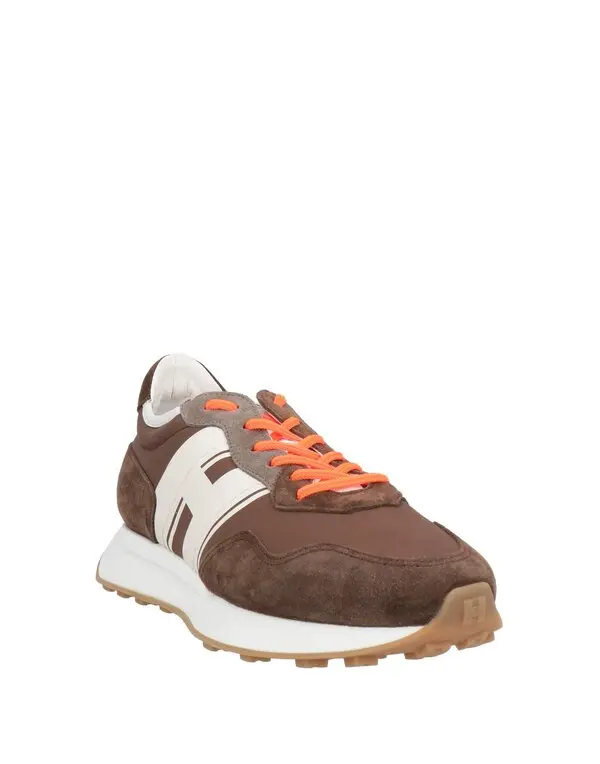 Hogan Leather And Textile Sneakers - Brown