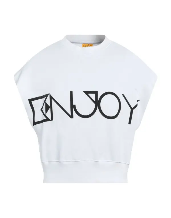 EBIT Cotton French Terry Sweatshirt With Graphic Print - White