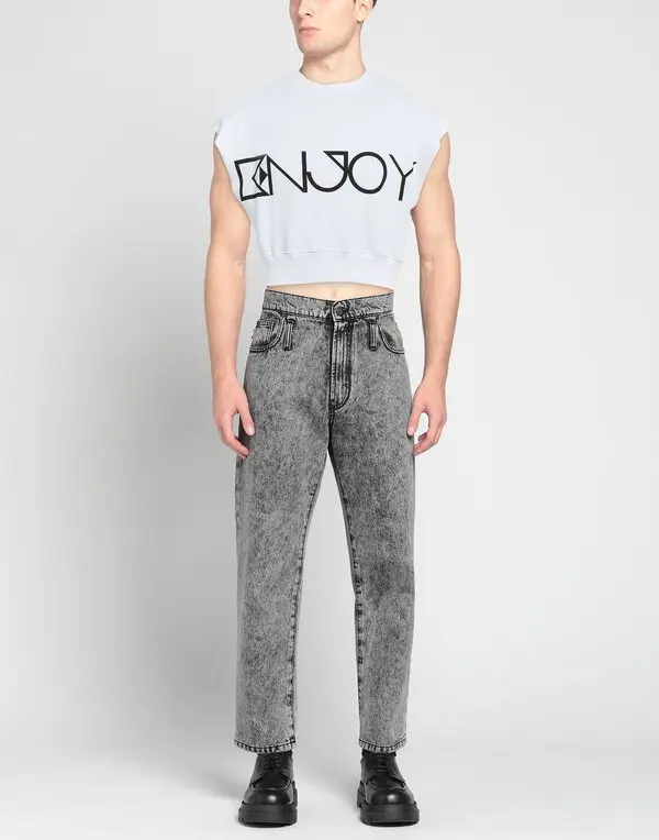 EBIT Cotton French Terry Sweatshirt With Graphic Print - White