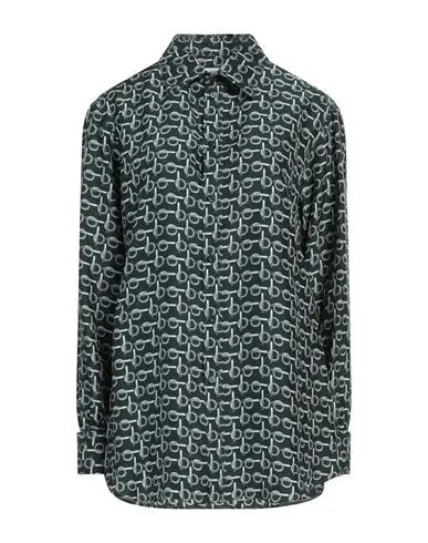 Burberry Long Sleeve Multicolor Silk Shirt - Green