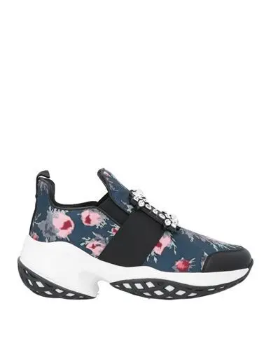 ROGER VIVIER Chunky Floral-print Sneakers - Navy