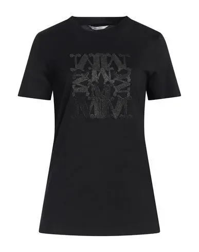 Max Mara Cotton T-shirt With Appliqués And Embroidery - Black