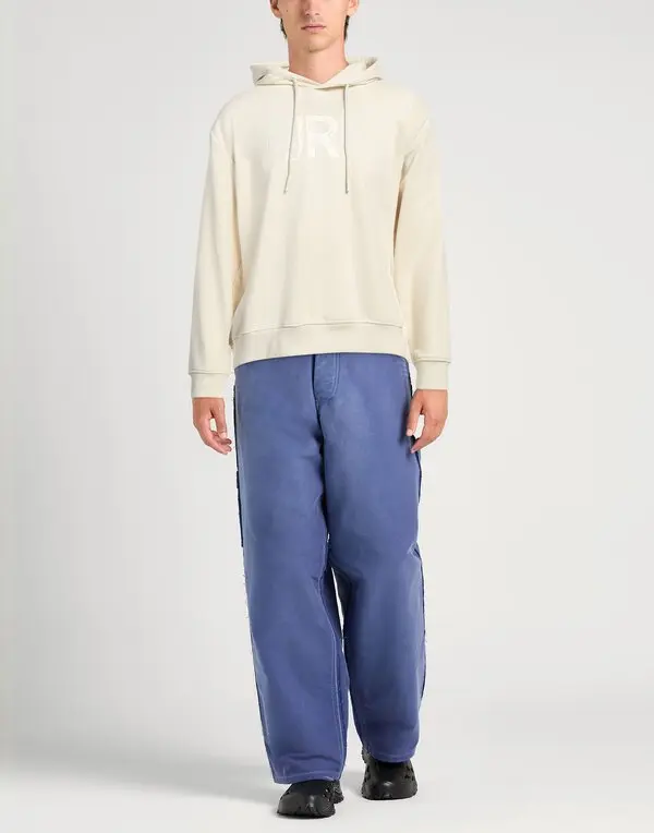 John Richmond Fleece Embroidered Logo Hoodie - Cream