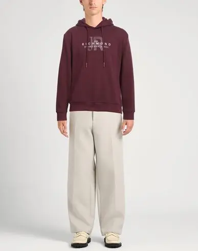 John Richmond Fleece Embroidered Logo Hoodie - Red