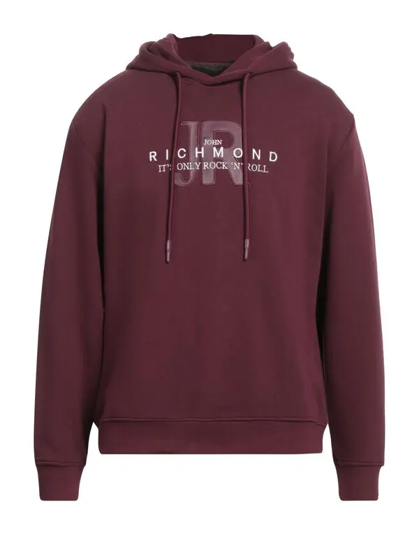 John Richmond Fleece Embroidered Logo Hoodie - Red