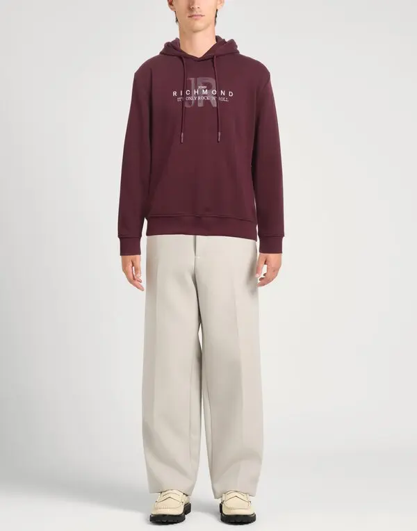 John Richmond Fleece Embroidered Logo Hoodie - Red