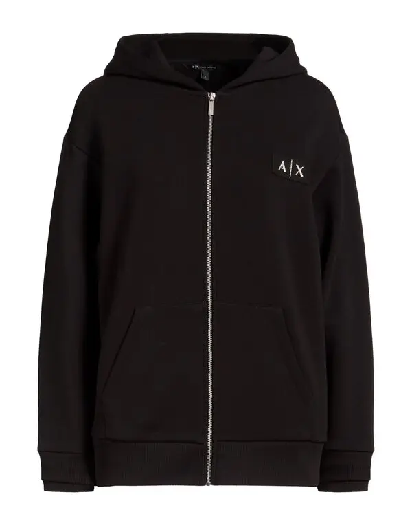 Armani Exchange French Terry Hooded Sweatshirt - Black