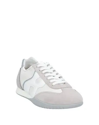Hogan Lace-up Sneakers With Suede And Metallic Details - Light Grey