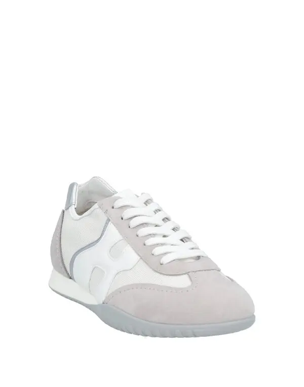 Hogan Lace-up Sneakers With Suede And Metallic Details - Light Grey