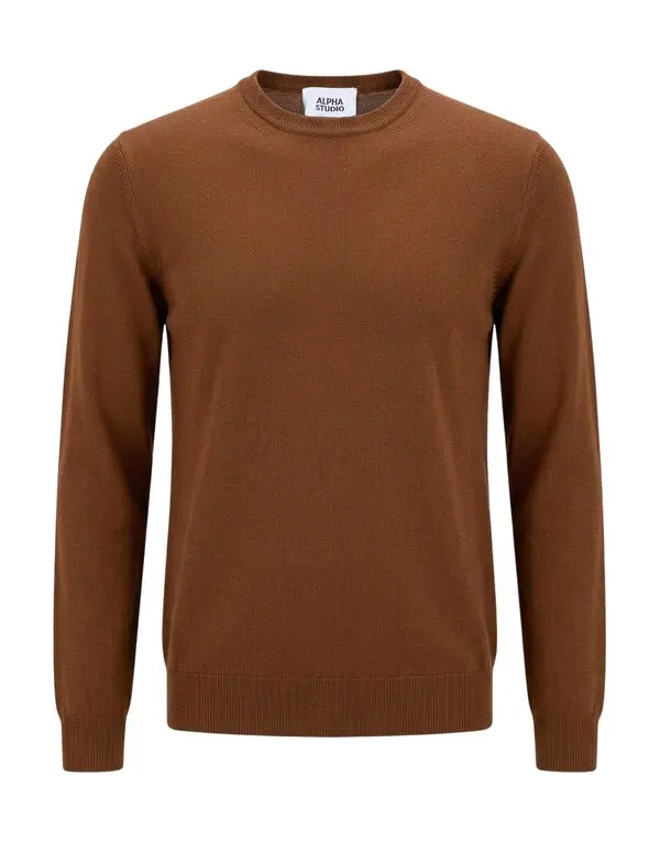 Alpha Studio Merino Wool Crewneck Sweater