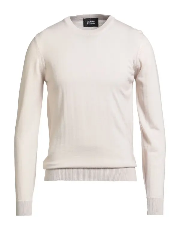 Alpha Studio Sweater Merino Wool - White