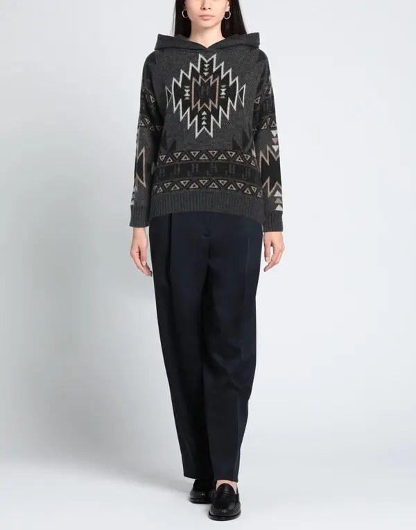 GAËLLE PARIS Knitted Hooded Sweater - Grey