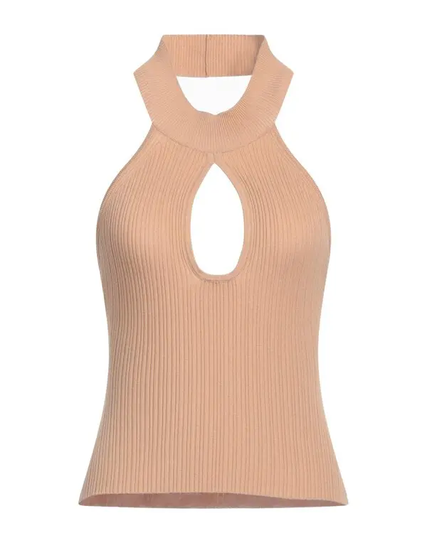 VICOLO Turtleneck Knit Top - Beige