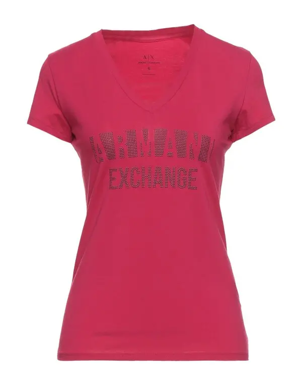 Armani Exchange T-shirt Fuchsia Size Cotton, Elastane