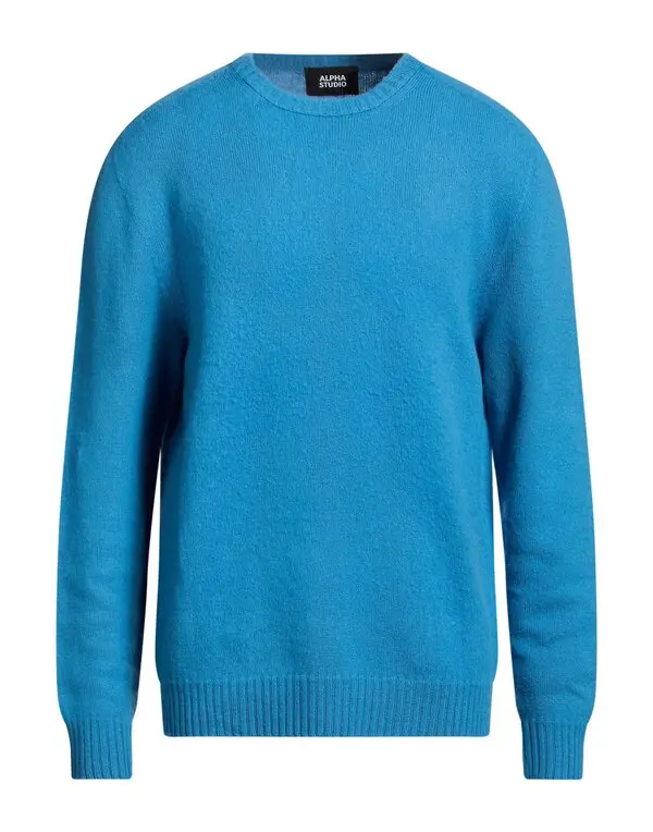 Alpha Studio Sweater Azure Size Geelong Wool - Blue