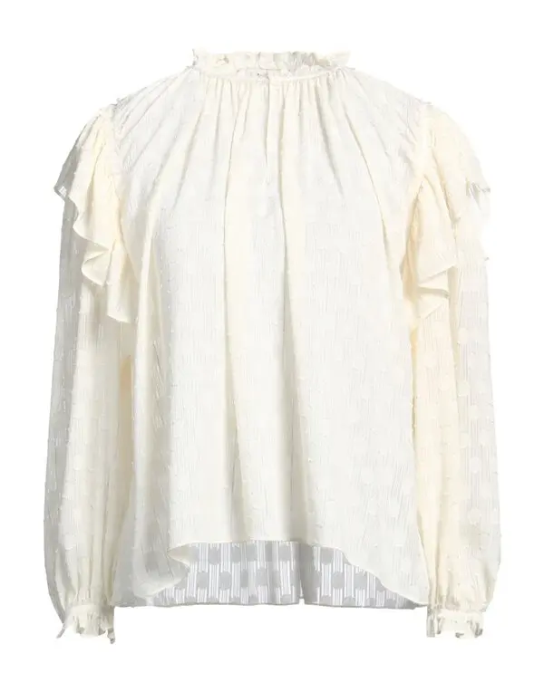 Sandro Woven Metallic Striped Ruched Top