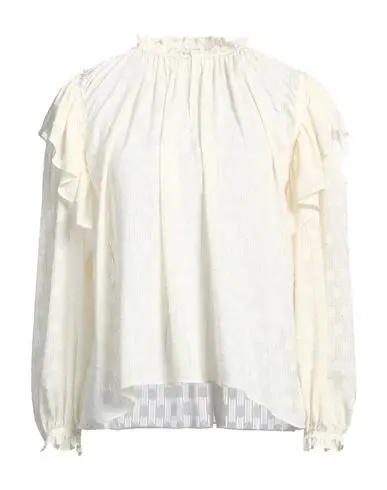 Sandro Woven Metallic Striped Ruched Top
