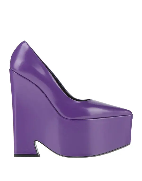Versace Leather Pumps - Purple