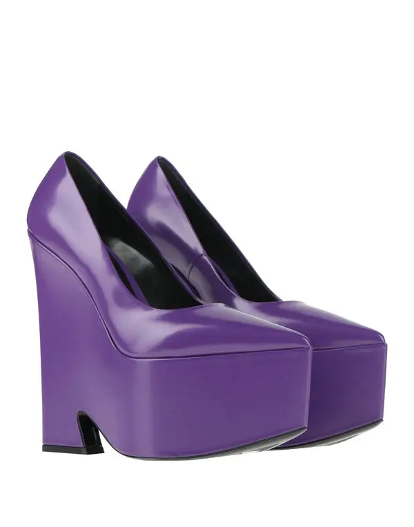 Versace Leather Pumps - Purple