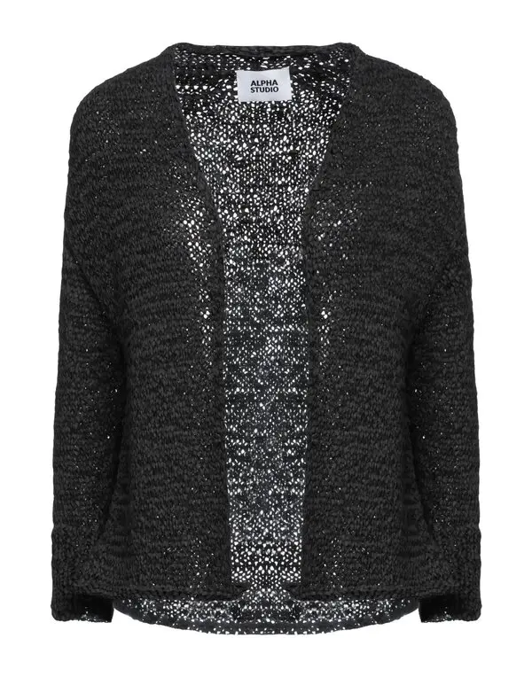 Alpha Studio Knitted Cardigan - Black