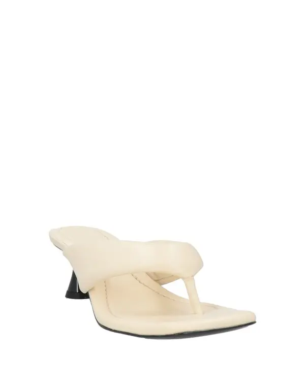 Sandro Leather Thong Sandals With Square Toe And Spool Heel