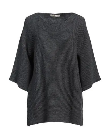 IESSE Short Sleeve Mélange Knit Sweater - Charcoal