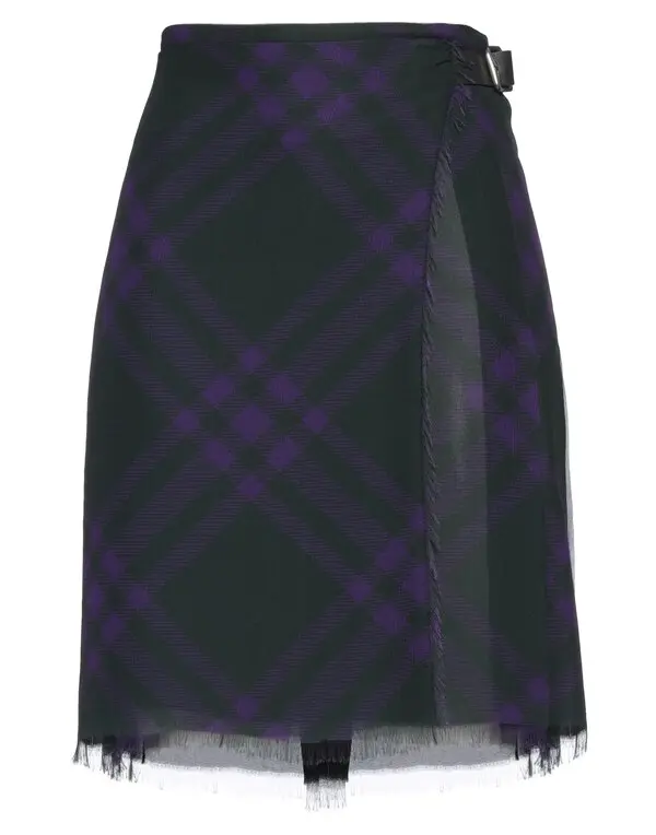 Burberry Crepe Calfskin Mini Skirt - Green