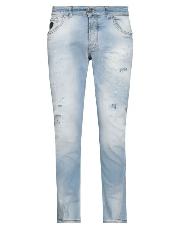John Richmond Tapered Jeans With Leather Trims